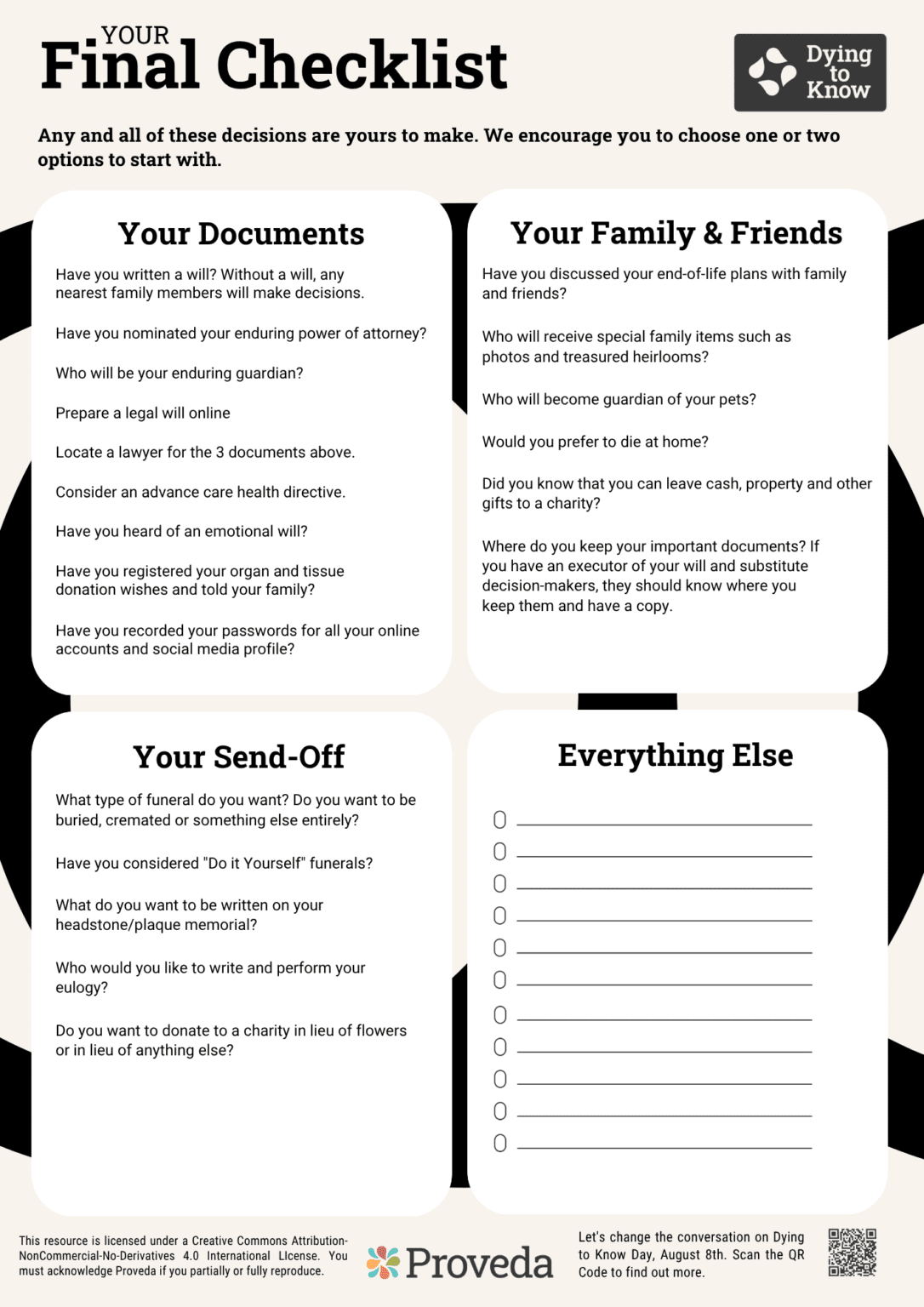 End of Life Planning - Your Final Checklist - Proveda